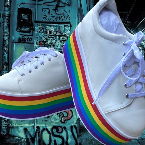 None | Shoes | Rainbow Platform Sneakers 7 8 | Poshmark